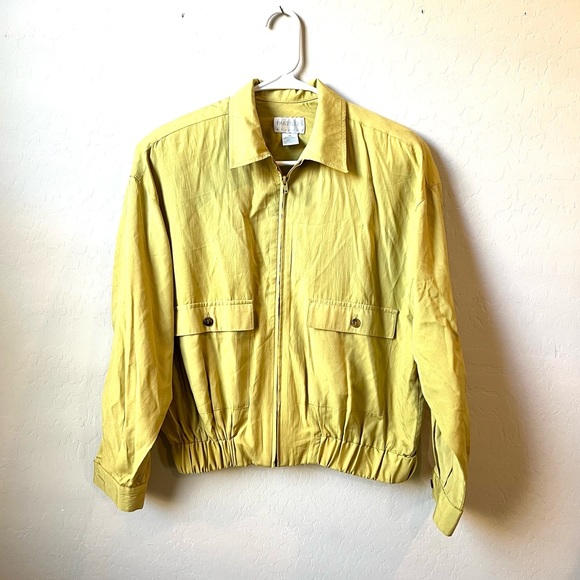 Vintage | Jackets & Coats | Vintage Chartreuse Green Yellow Zip ...